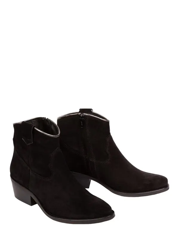 Penelope Chilvers Cassidy Suede Cowboy Boots - Black