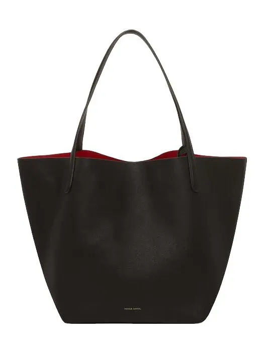 MANSUR GAVRIEL Soft Leather Everyday Tote - Black/flamma
