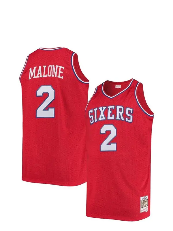 Mitchell & Ness Moses Malone Philadelphia 76ers 1982/83 Hardwood Classics Swingman Jersey - Red