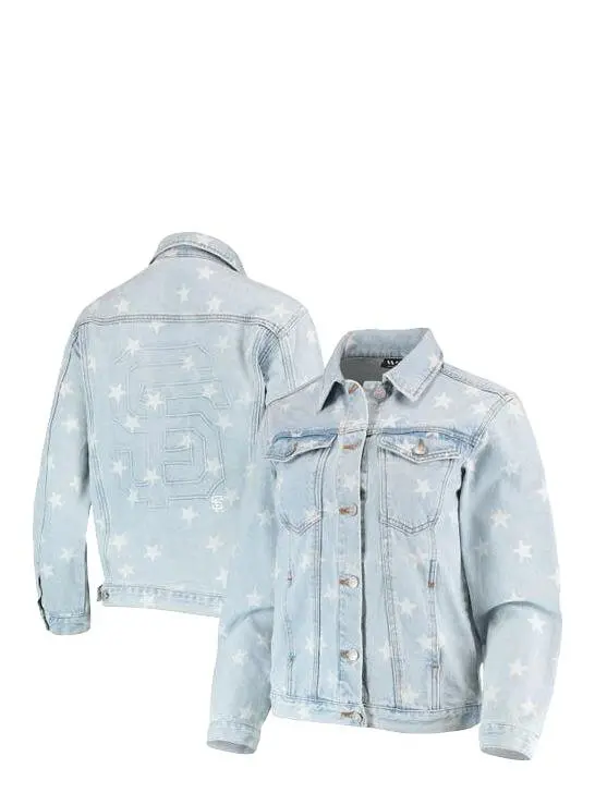 THE WILD COLLECTIVE San Francisco Giants Allover Print Jacket - Denim
