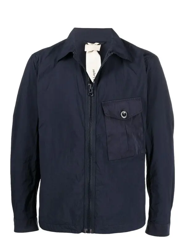 TEN C Zip-up Pocket Shirt Jacket - Blue