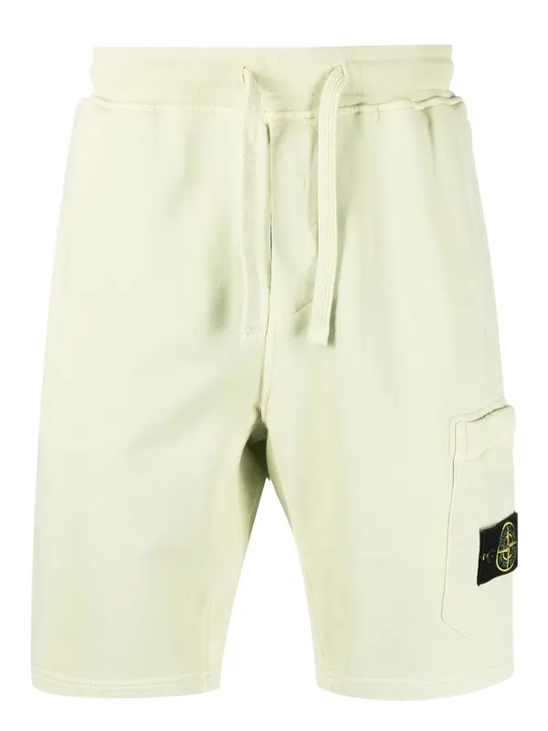 Stone Island Compass-patch Track Shorts - Green