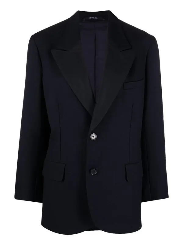MAISON MARGIELA Single-breasted Oversized Blazer - Blue
