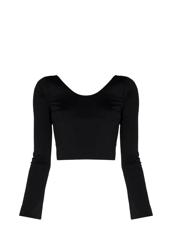 Natasha Zinko Zip-up Corset Crop Top - Black