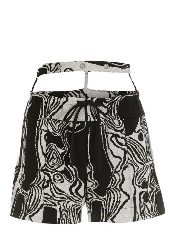GLORIA COELHO Corpo Virtual Belted Shorts - Black