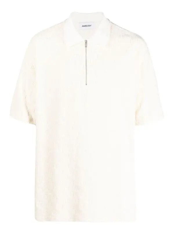 AMBUSH Monogram-textured Polo Shirt - White