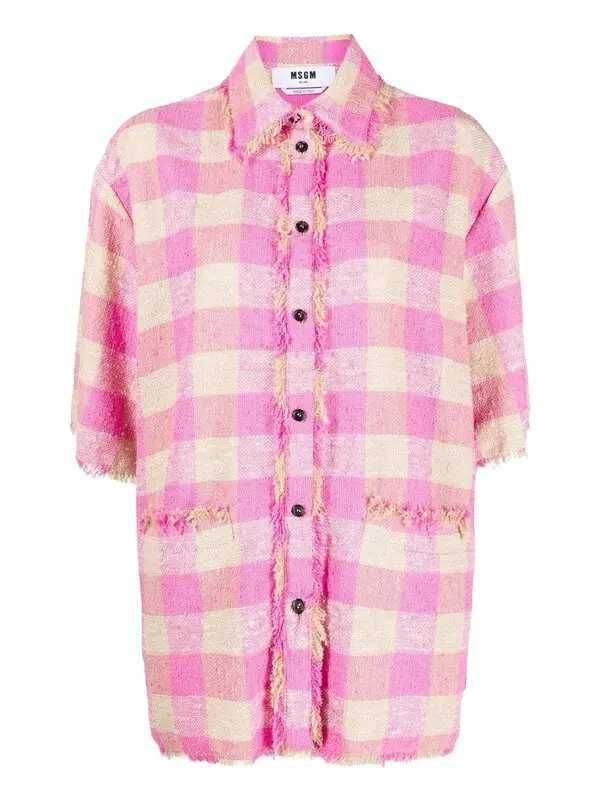 MSGM Check-pattern Shirt - Pink