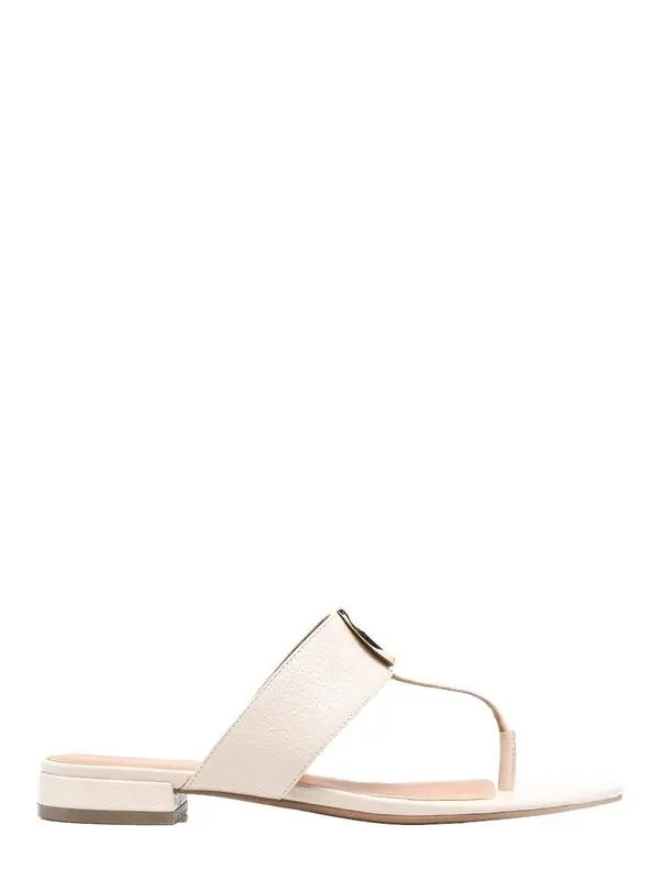 Emporio Armani Logo-plaque Thong Sandals - White