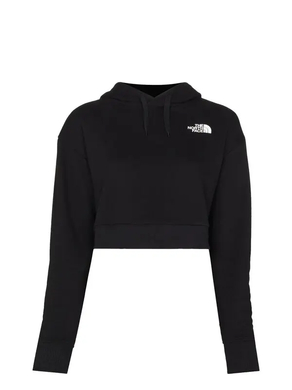 The North Face Logo-print Cropped Hoodie - Black
