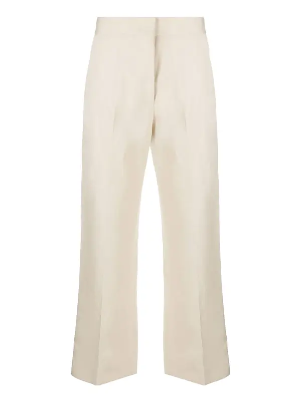 MSGM Cropped Straight-leg Trousers - Neutrals