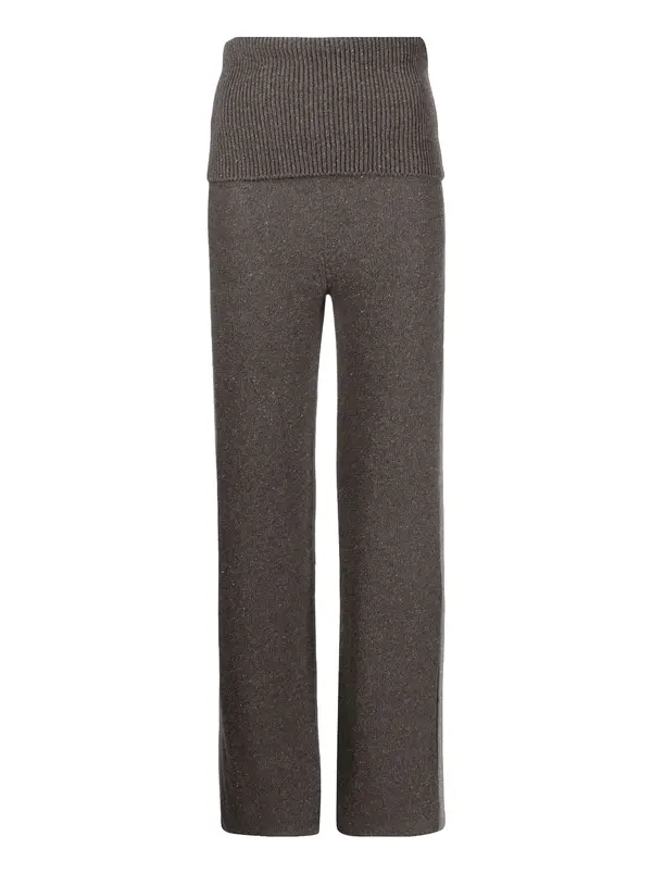 Off-White Languid Straight Leg Knitted Trousers - Grey