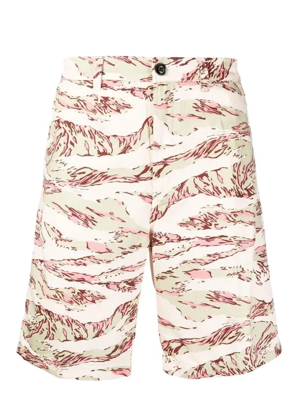 DIESEL® Camouflage Print Cotton Blend Shorts - Neutrals