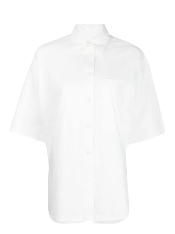 LEE MATHEWS Short-sleeved Cotton Shirt - White