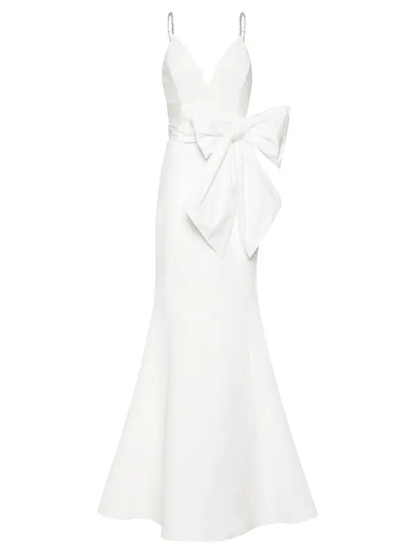 Rebecca Vallance Genevieve Bow-embellished Gown - White