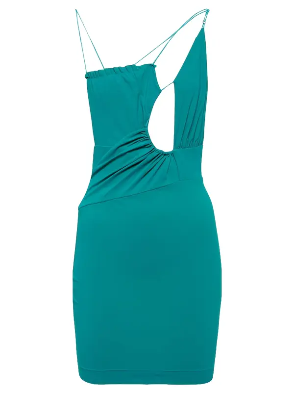NENSI DOJAKA Cutout Ruched Minidress - Green