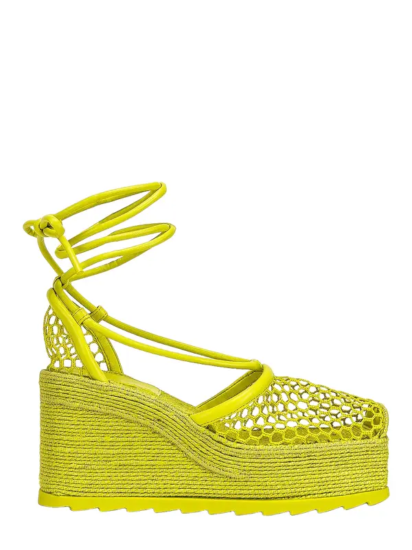 Bottega Veneta Stretch Lace Up Espadrilles - Kiwi