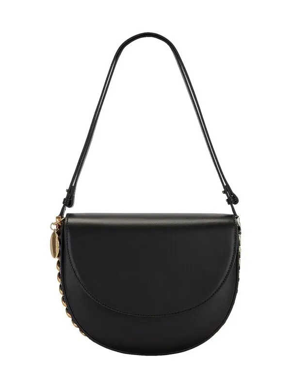Stella McCartney Medium Frayme Flap Shoulder Bag - Black