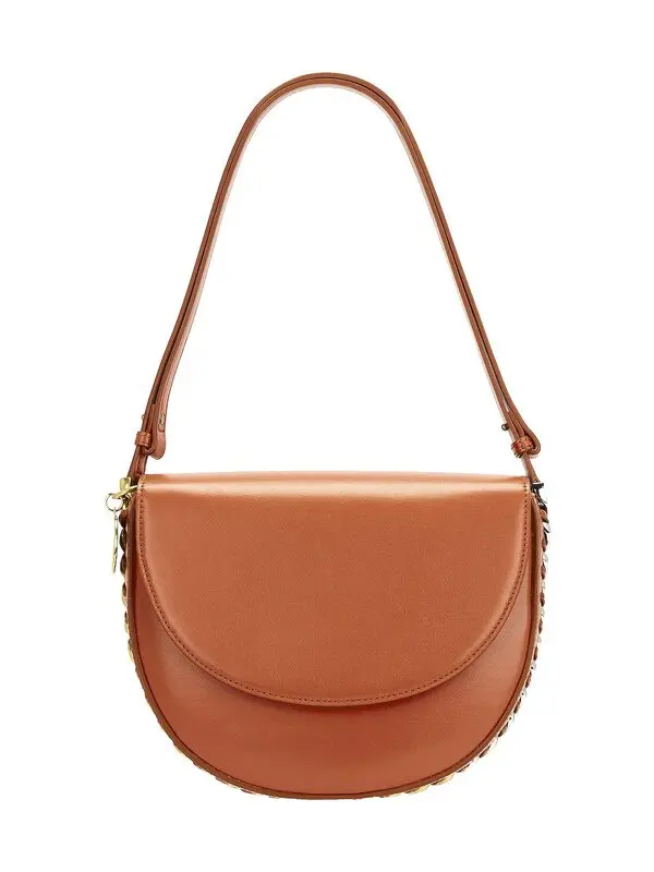 Stella McCartney Medium Frayme Flap Shoulder Bag - Brick