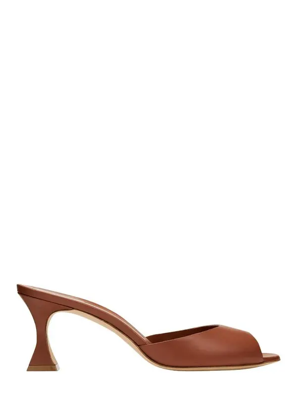 Manolo Blahnik Jadarona Leather Mule Sandals - Brown