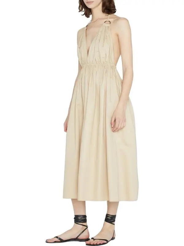 Zeynep Arçay Helen Halter Midi Dress - Camel