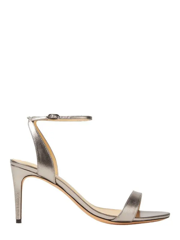 ALEXANDRE BIRMAN Willow 75 Metallic Leather Sandals - Silver