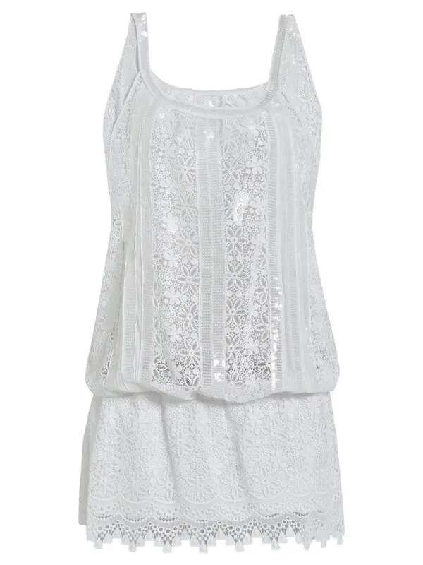 Charo Ruiz Ibiza Crocheted Lace Mini Dress - White