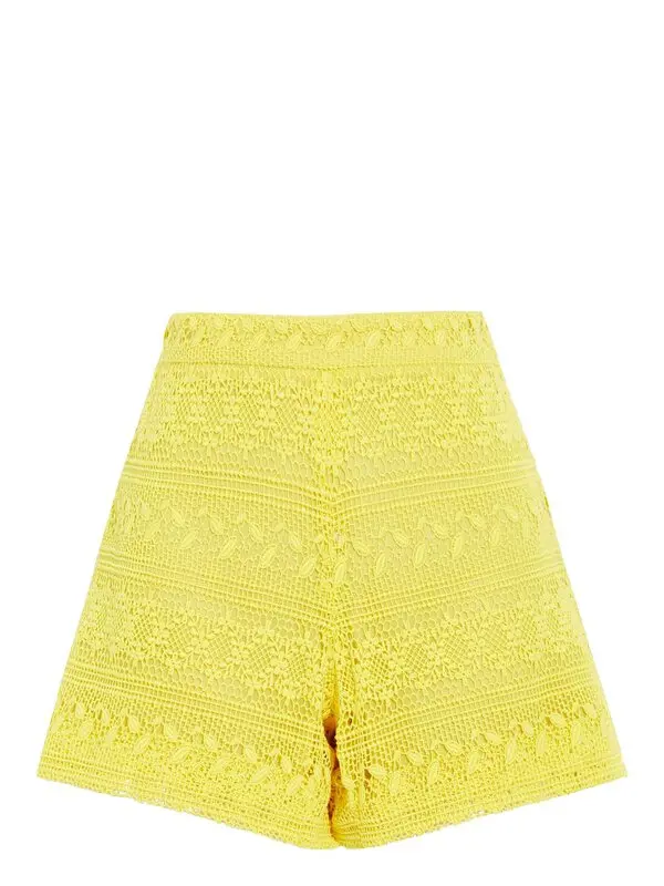 Giambattista Valli Cotton-blend Guipure Lace Shorts - Yellow