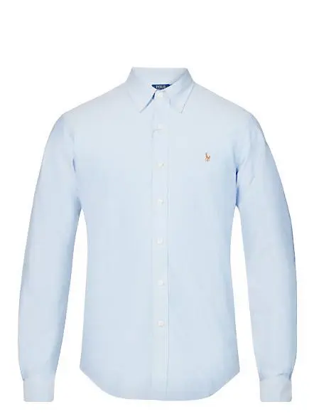 Polo Ralph Lauren Long-sleeved Button-down Custom-fit Cotton Oxford Shirt - Blue