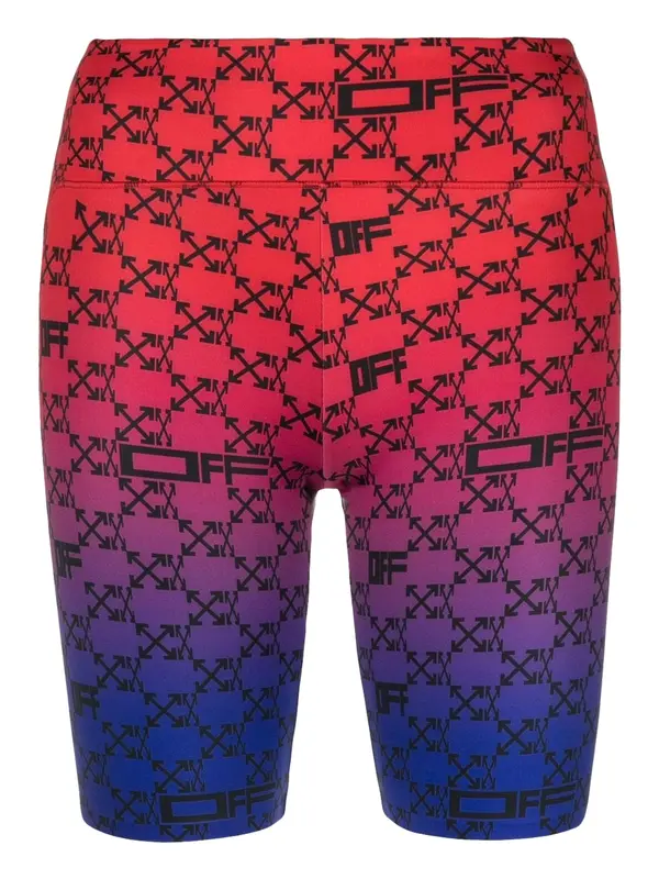 Off-White Monogram-print Cycling Shorts - Red