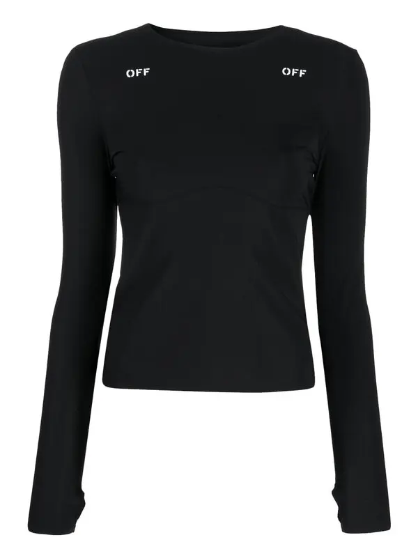 Off-White Logo-print Long-sleeve Top - Black