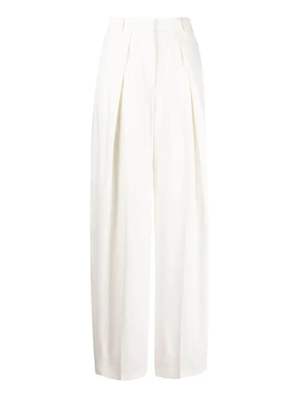 Alberta Ferretti High-waisted Wide-leg Trousers - White