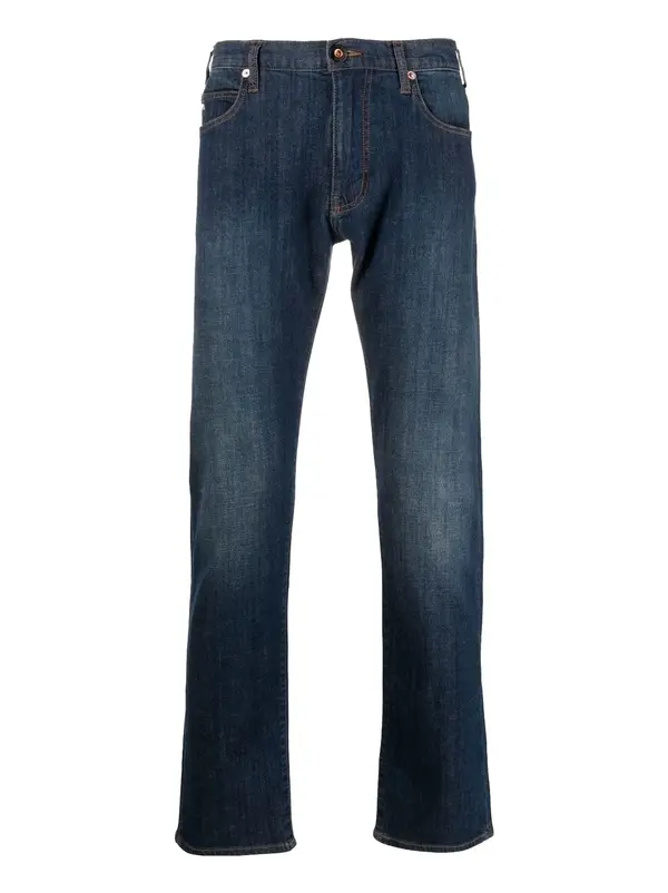 Emporio Armani Straight Leg Denim Jeans - Blue