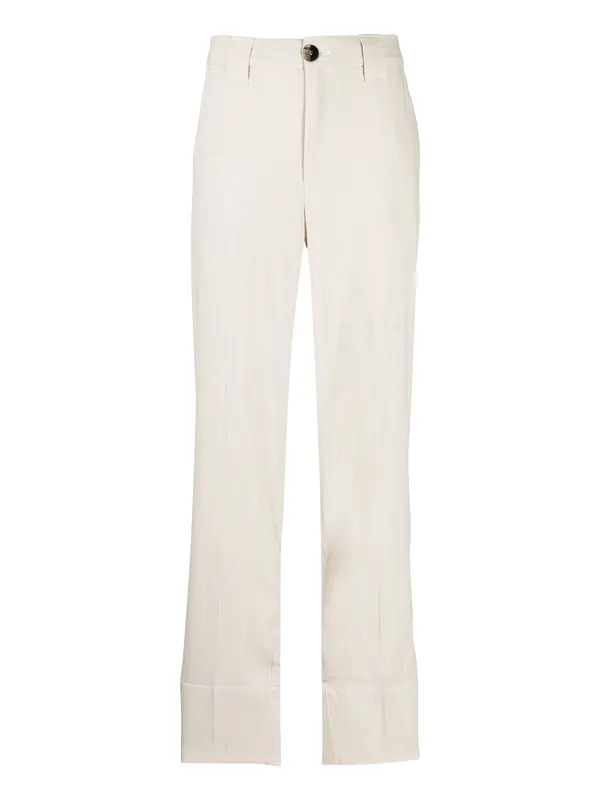 GANNI High-waisted Straight-leg Trousers - Neutrals