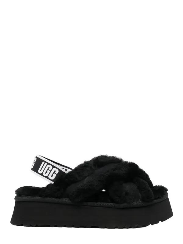 UGG Logo Print Platform Sandals - Black