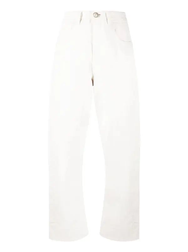 JIL SANDER High-waisted Tapered Jeans - White