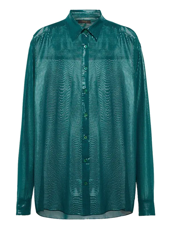 Oseree Lamé Shirt - Green