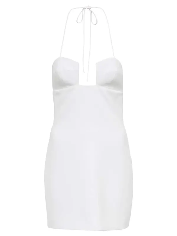 MONOT Mônot Halterneck Crêpe Mini Dress - White