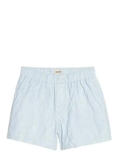 Zadig&Voltaire Elasticated-waist Crinkled Leather Shorts - Baby Blue