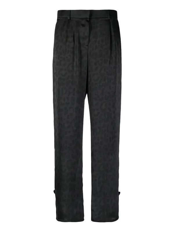 Sacai High-waisted Patterned Trousers - Black