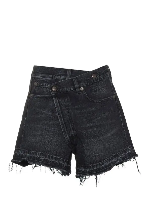 R13 Crossover-waist Shorts - Black
