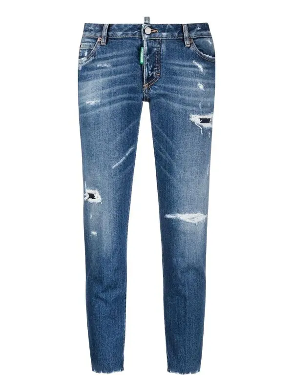 Dsquared2 Distressed Cropped Jeans - Blue
