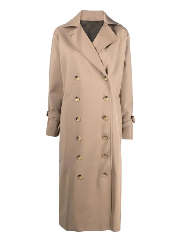 TOTÊME Double-breasted Mid-length Coat - Neutrals