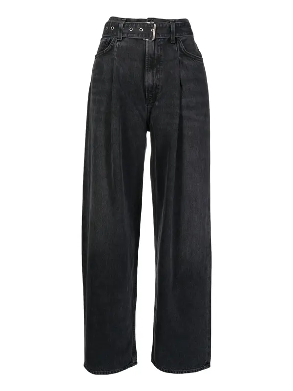 AGOLDE High-waisted Wide-leg Jeans - Black