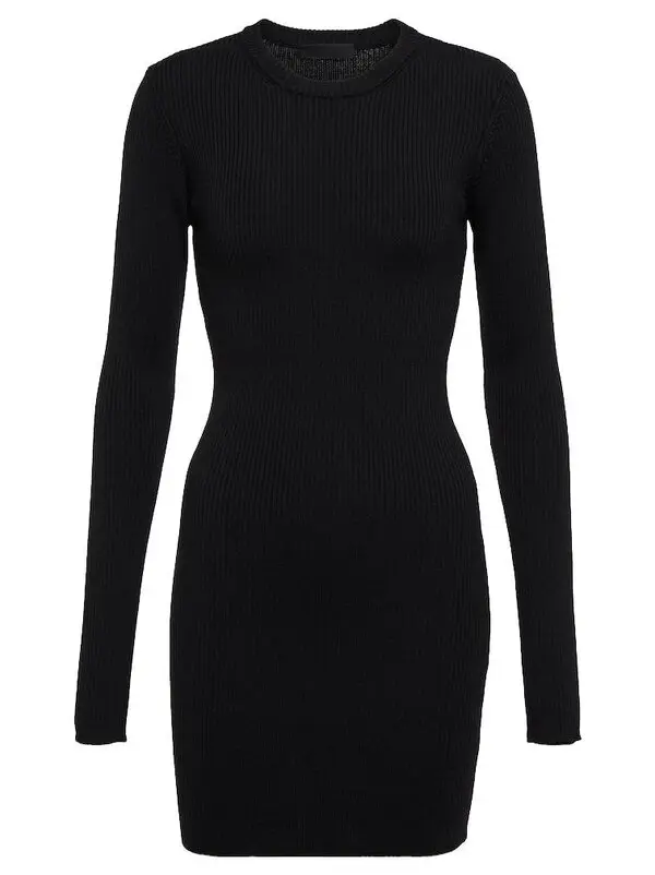 Wardrobe.NYC Rib-knit Wool Minidress - Black