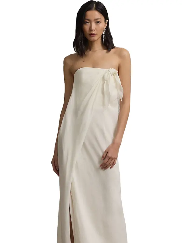 Ralph Lauren Brigitta Linen Voile Gown - Lux Cream