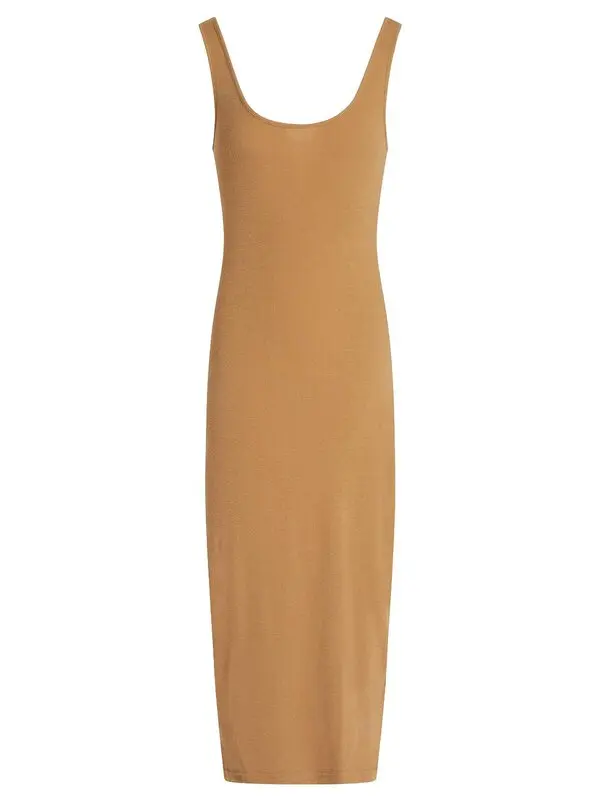 SAMSØE Φ SAMSØE Samsøe Samsøe Suella Ribbed Organic Cotton-blend Midi Dress - Camel