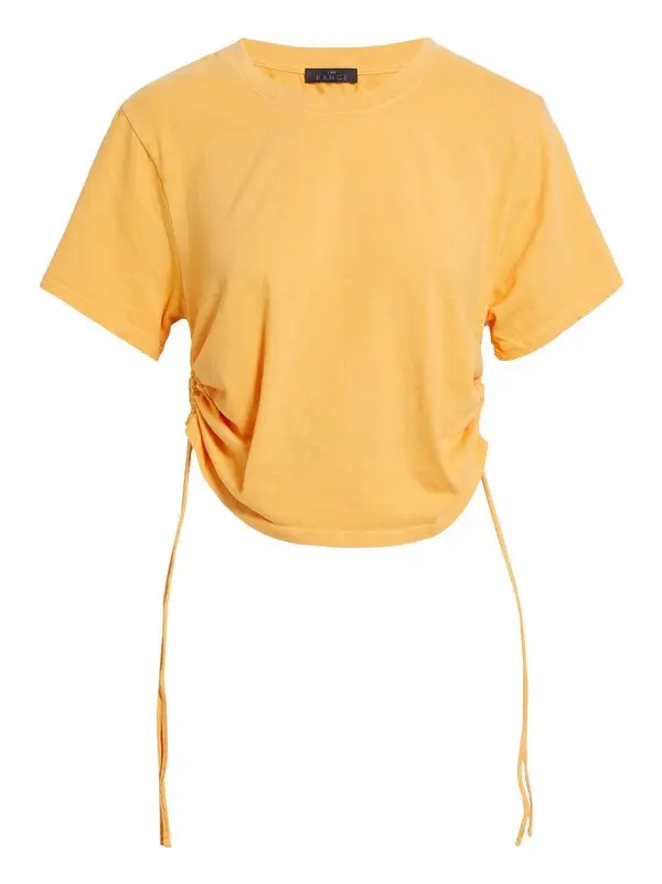 THE RANGE Ruched Cotton-jersey T-shirt - Saffron