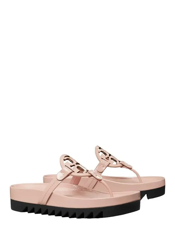 Tory Burch Miller Cloud Lug Sandal - Pink Brick/perfect Black