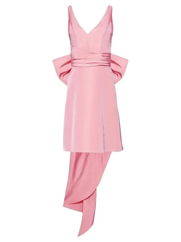 Carolina Herrera Nicola Silk Bow Minidress - Blush