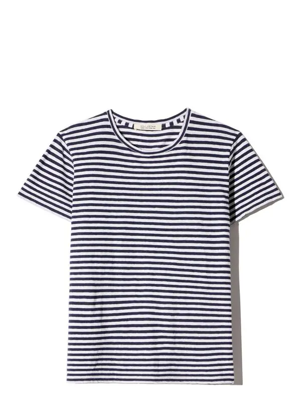 NILI LOTAN Lana Tee - White/dark Navy Stripe